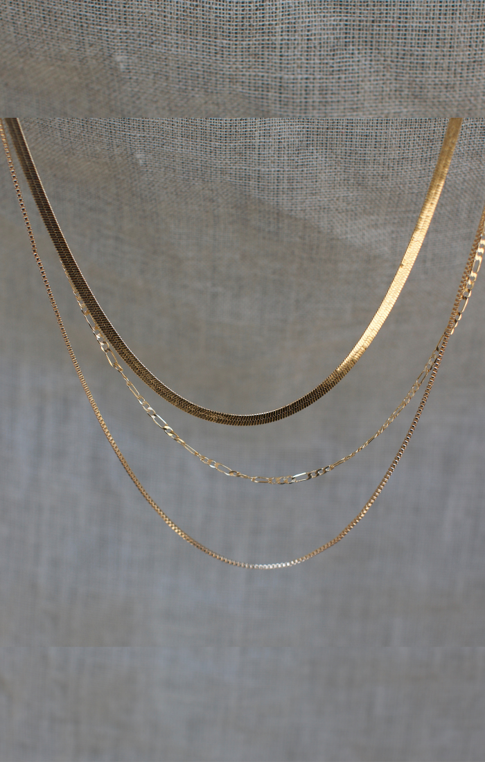 3 Piece Layered Chain Set Gold – EditTheLabel